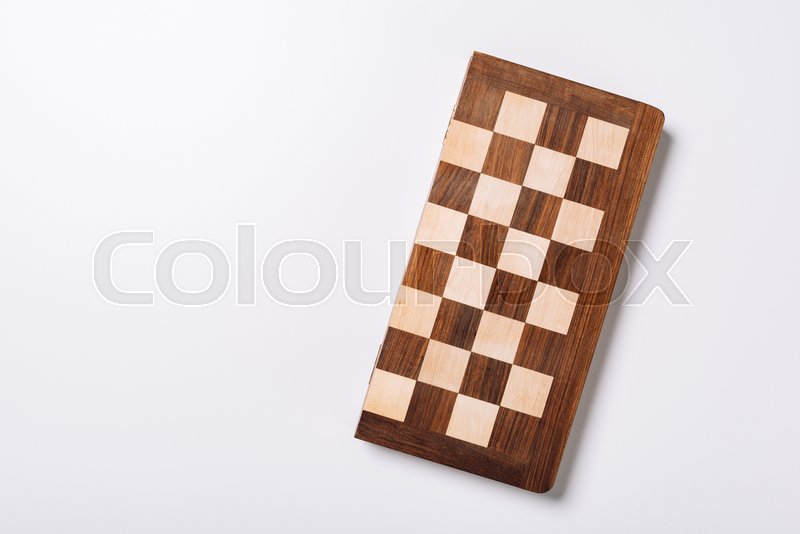 Top view of wooden checkerboard on ... | Stock image | Colourbox