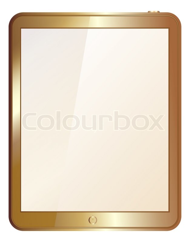 Golden shiny tablet pc computer | Stock image | Colourbox