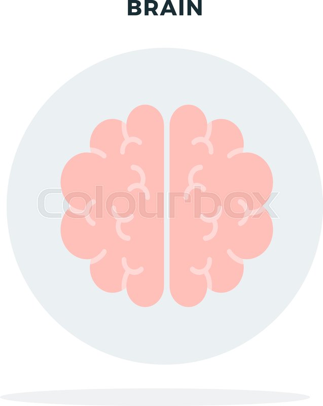 Colored human brain in a gray circle ... | Stock vector | Colourbox