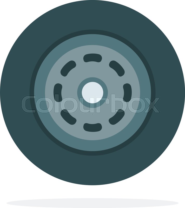 Rubber wheel vector flat material ... | Stock vector | Colourbox