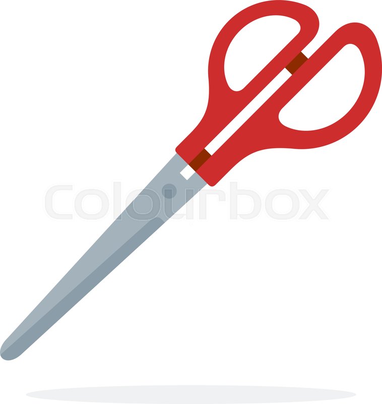 Stationery red scissors vector flat ... | Stock vector | Colourbox