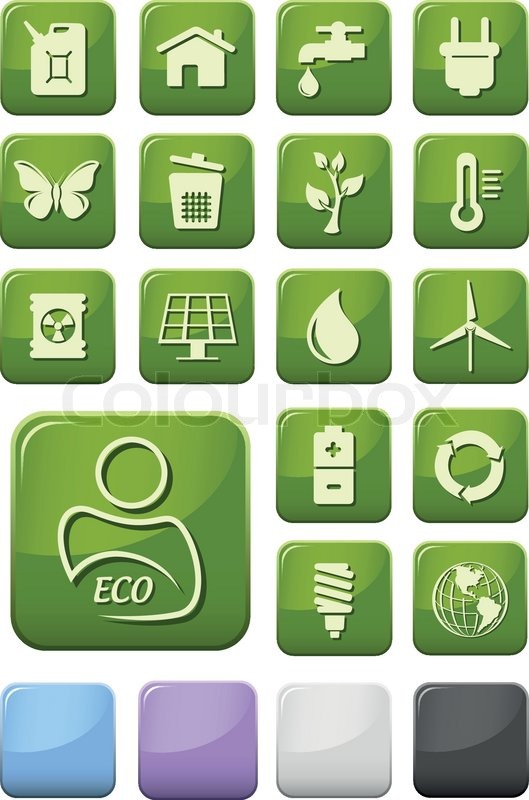Ökologie und Umwelt-Icon-set | Stock-Vektor | Colourbox
