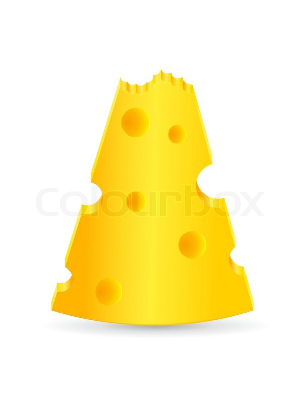 Bitten piece of cheese | Stock vector | Colourbox