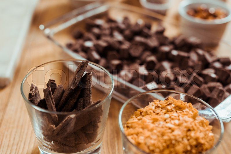 Selective focus of chocolate sticks in ... | Stock image | Colourbox