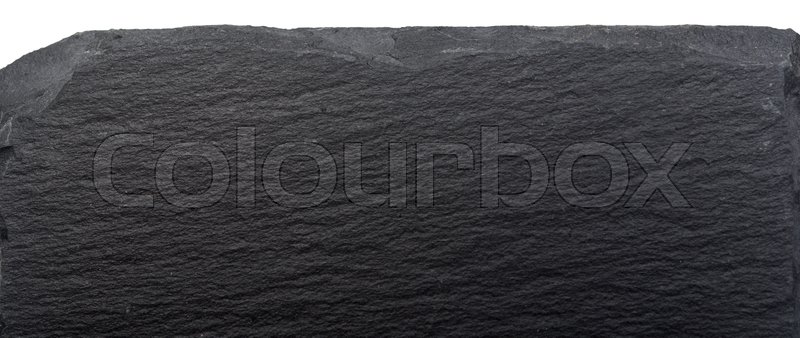 Black slate isolated on white ... | Stock image | Colourbox