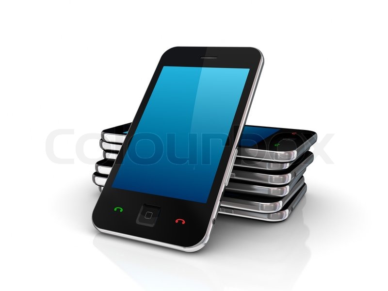Modern mobile phones with touchscreen | Stock image | Colourbox