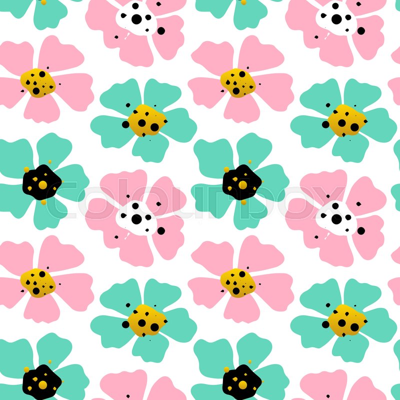 Big Flowers Seamless Pattern. Vector ... | Stock vector | Colourbox