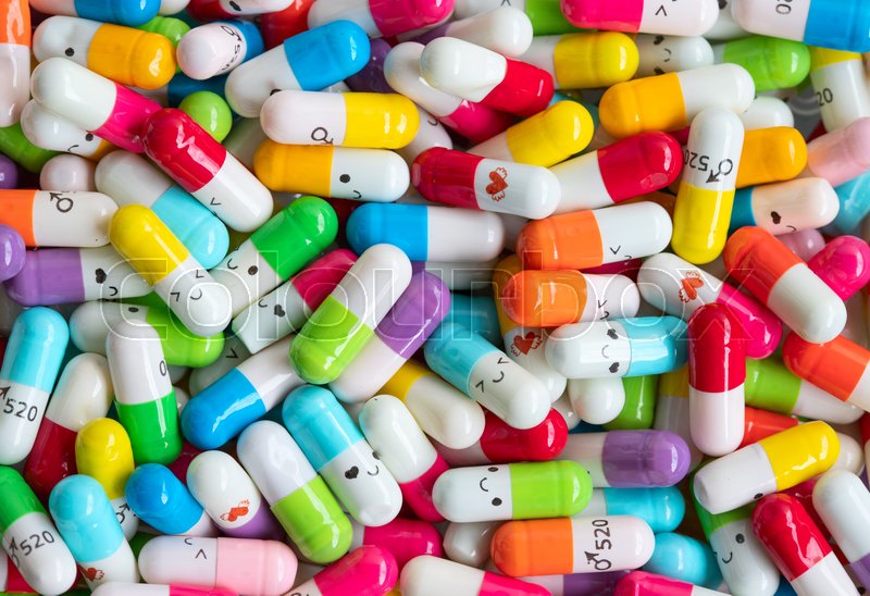Collection of the colorful capsules ... | Stock image | Colourbox