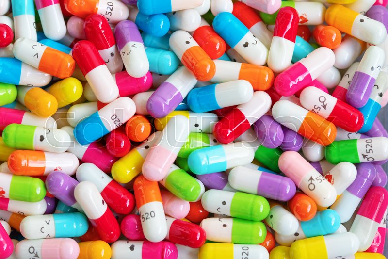 Collection of the colorful capsules ... | Stock image | Colourbox