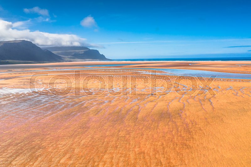 Raudasandur or red sandy beach in the ... | Stock image | Colourbox