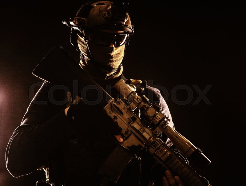 Army elite troops marksman, special ... | Stock image | Colourbox