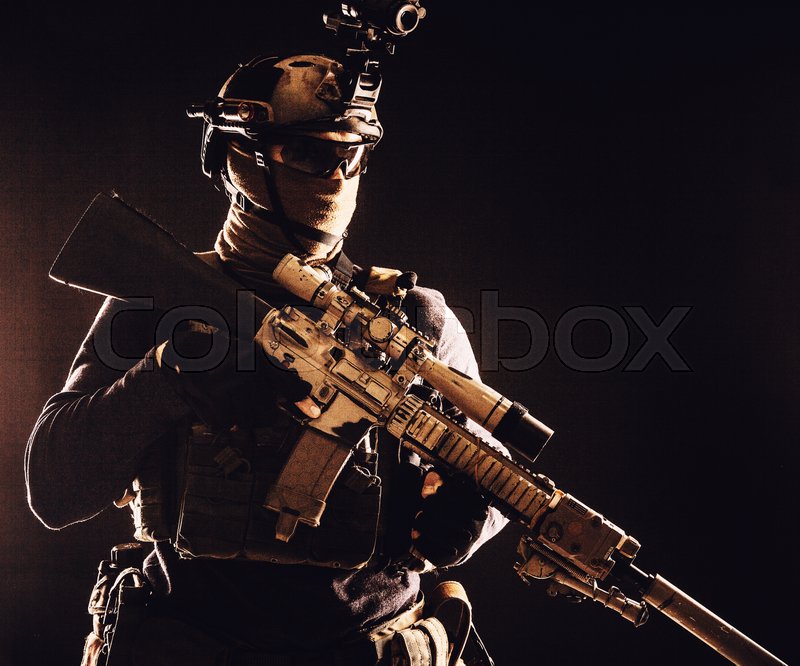 Army elite troops marksman, special ... | Stock image | Colourbox