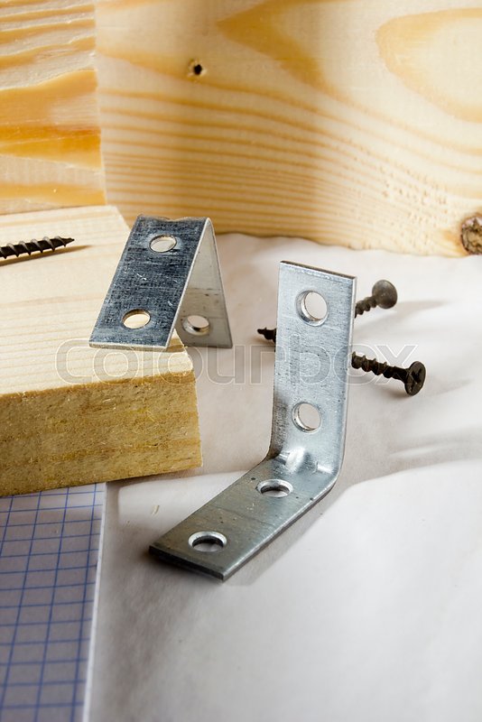 Metal corners and screws for fixing ... | Stock image | Colourbox