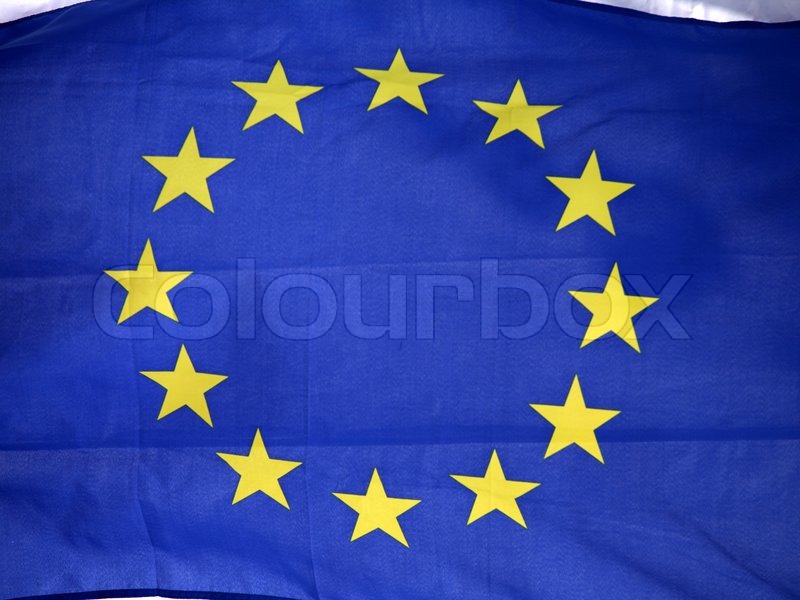 The EU flag with its twelve yellow ... | Stock image | Colourbox