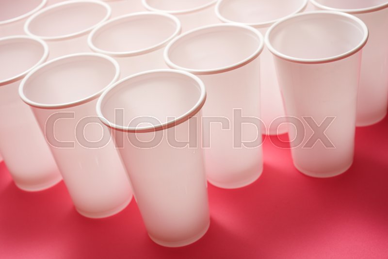 Large group of disposable plastic cups ... | Stock image | Colourbox