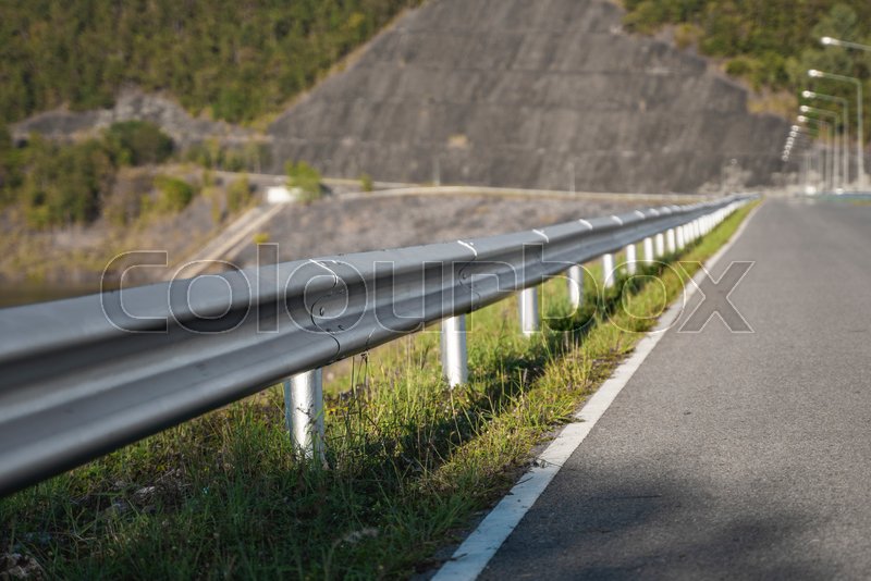 Safety steel barrier on freeway bridge ... | Stock image | Colourbox
