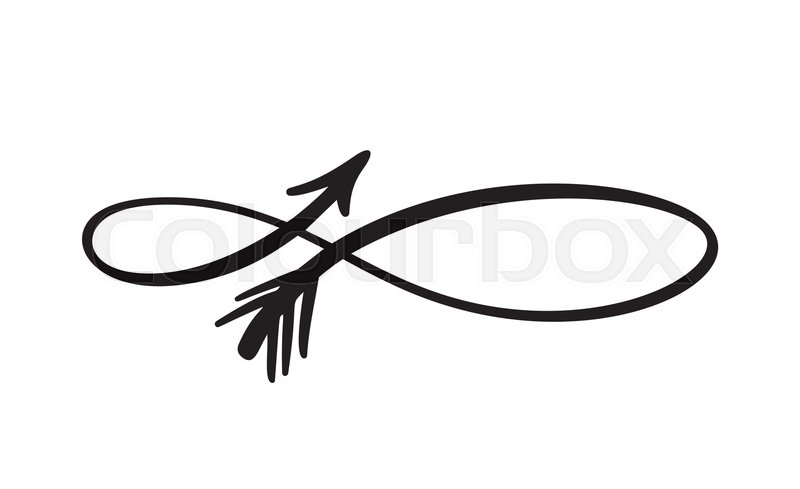 Arrow infinity calligraphy vector logo ... | Stock vector | Colourbox