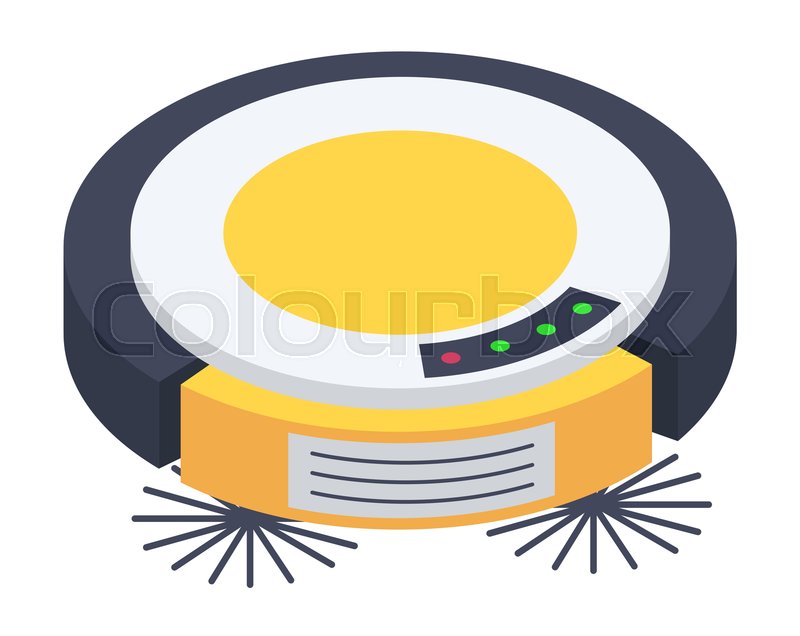 Robotic vacuum cleaner, isolated icon. ... | Stock vector | Colourbox