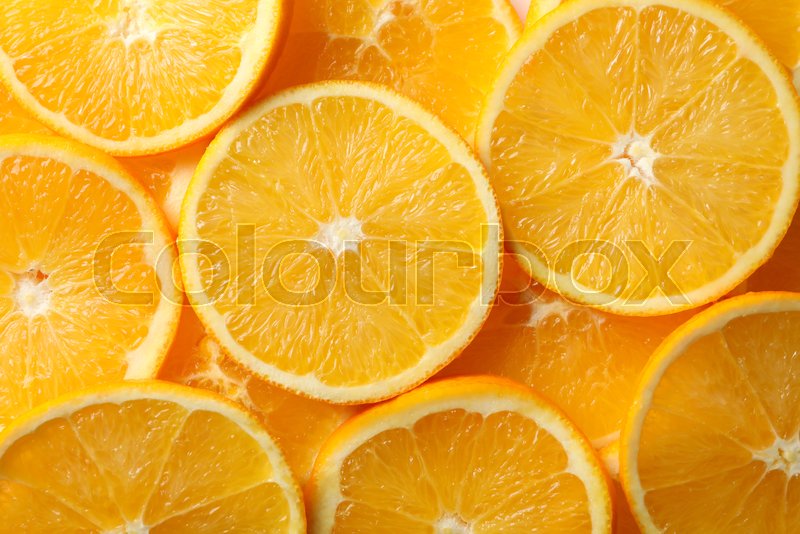 Fresh orange slices texture background, ... | Stock image | Colourbox