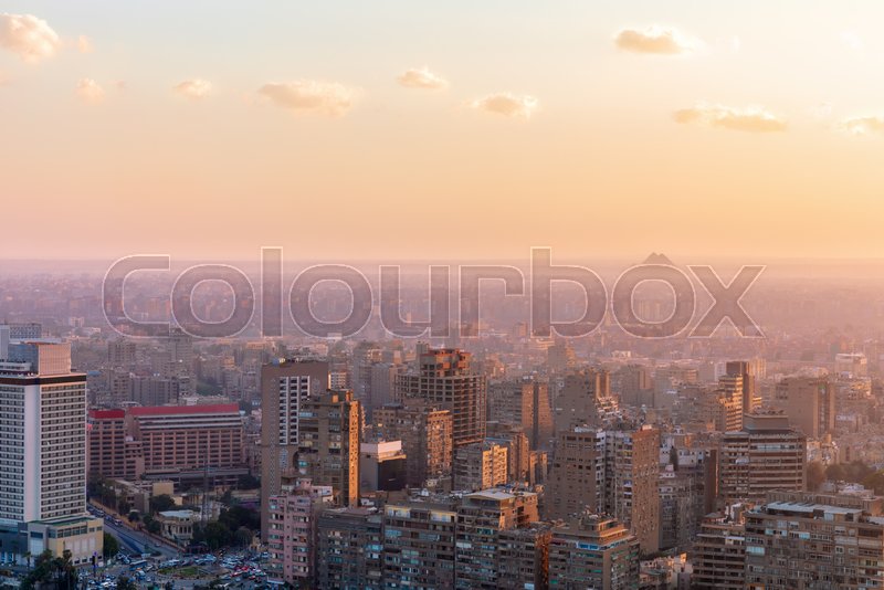 Cairo skyline in the sunset rays, ... | Stock image | Colourbox