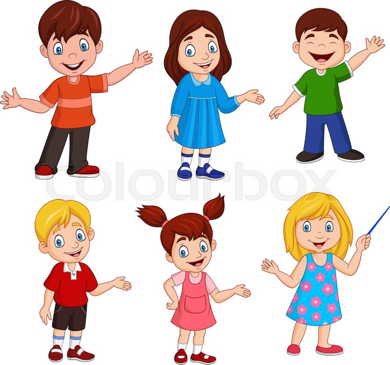 Vector Illustration of Cartoon kids ... | Stock vector | Colourbox