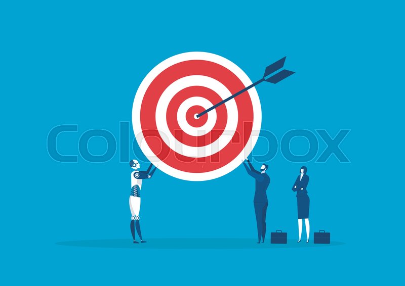 Team Business holding with big target. ... | Stock vector | Colourbox