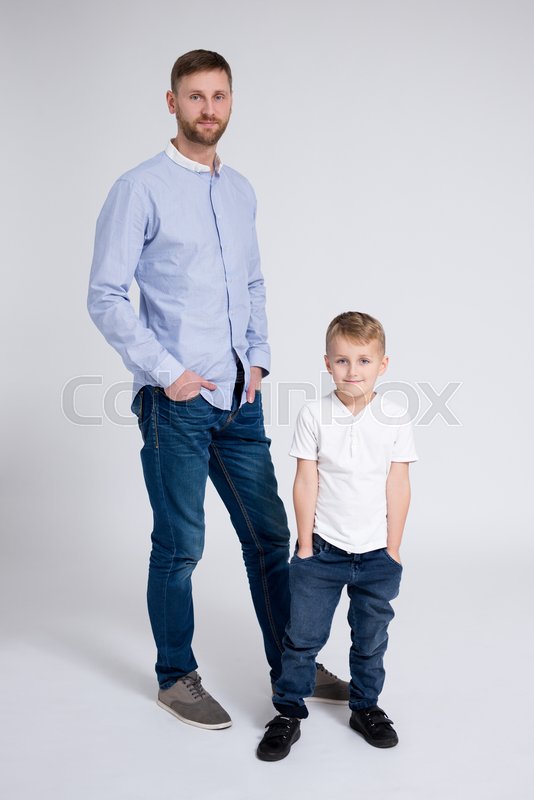 Full length portrait of young father ... | Stock image | Colourbox