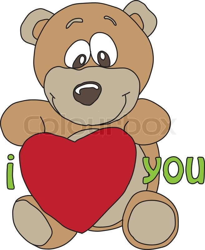 Bear with heart | Stock vector | Colourbox