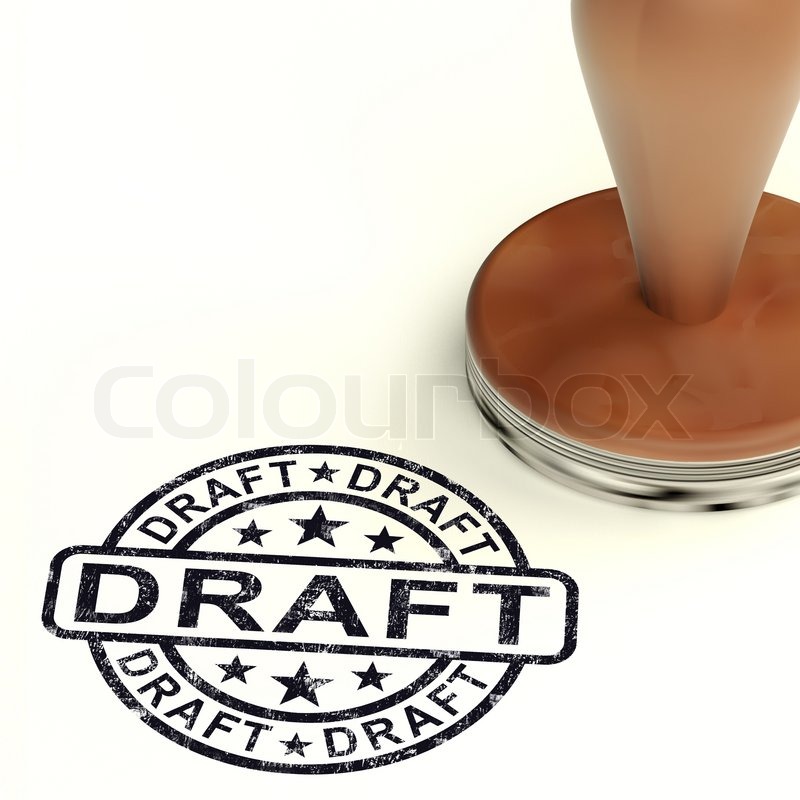 Draft Stamp Shows Outline Document Or ... | Stock image | Colourbox