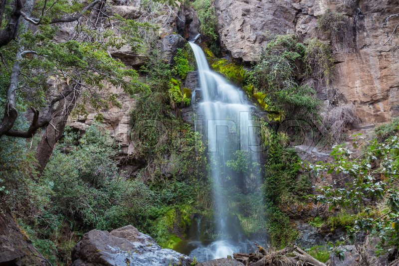 Beautiful waterfall in Chile, South ... | Stock image | Colourbox