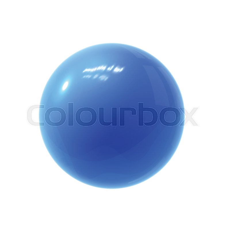 Realistic blue glossy 3D sphere with ... | Stock vector | Colourbox