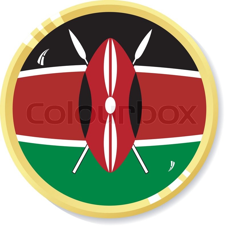 Vectorbutton with flag Kenya | Stock Vector | Colourbox