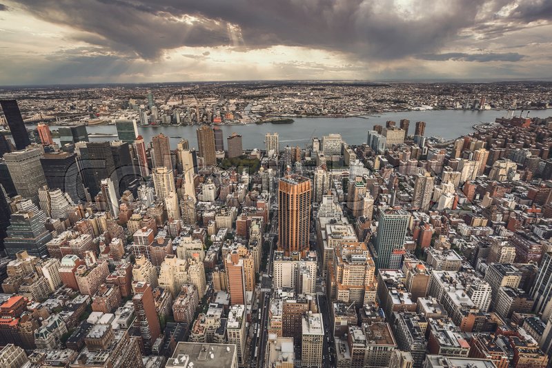 Top view of New York City, Tilt and ... | Stock image | Colourbox