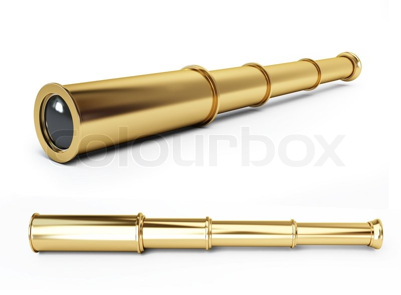 Gold Spyglass Stock Image Colourbox