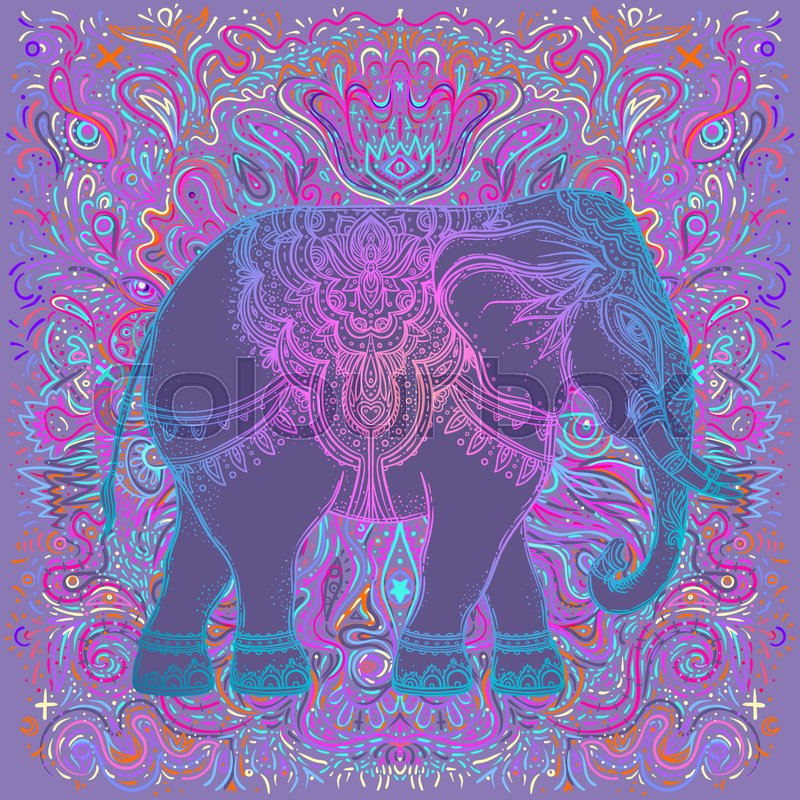 Tribal Pattern Elephant Background
