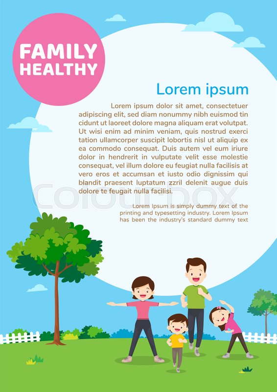 family exercising together with ... | Stock vector | Colourbox