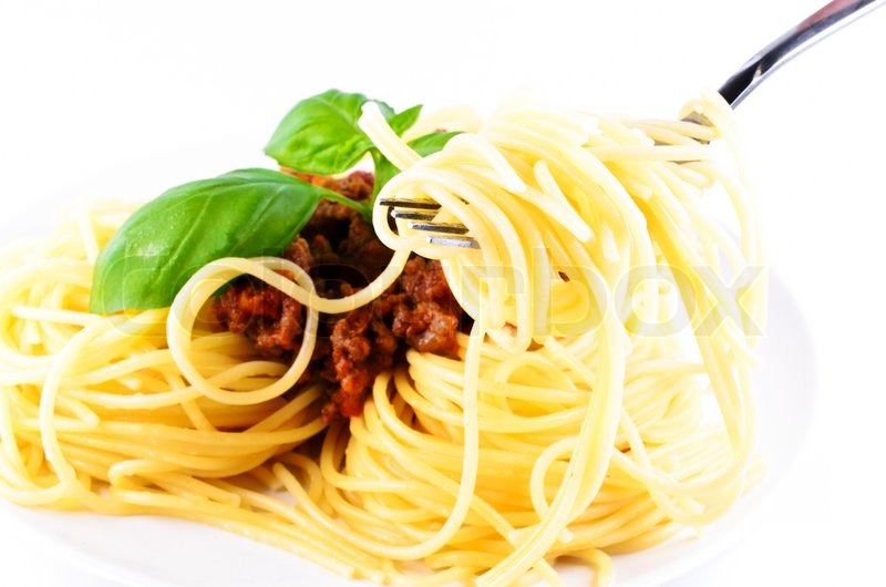 Spaghetti Bolognese mit Gabel | Stock Bild | Colourbox