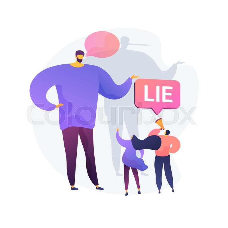 Deceitful man telling lies. People ... | Stock vector | Colourbox