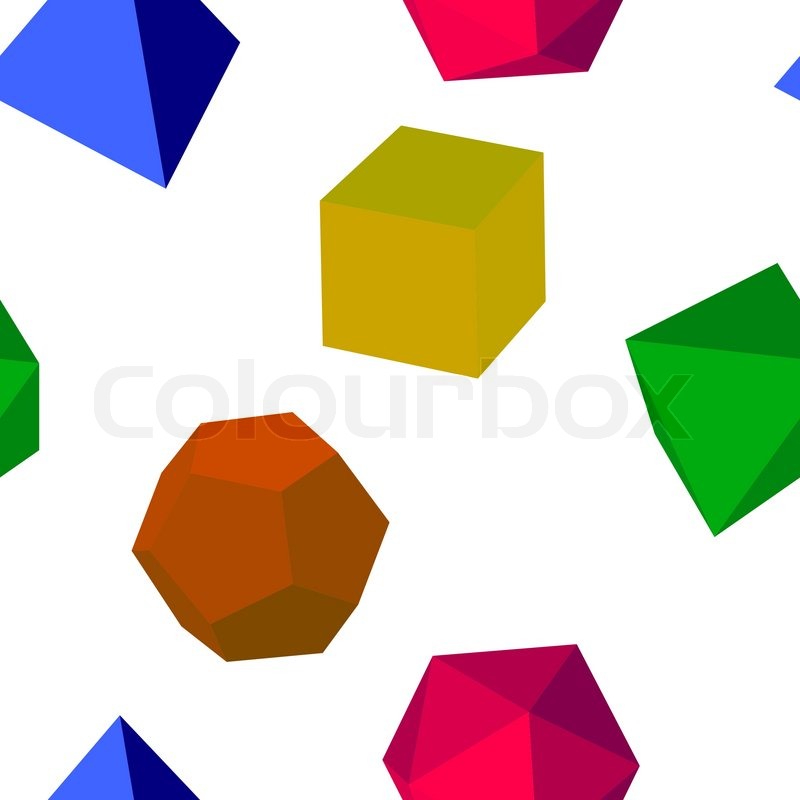 Seamless colorfull 3d vector geometric ... | Stock vector | Colourbox