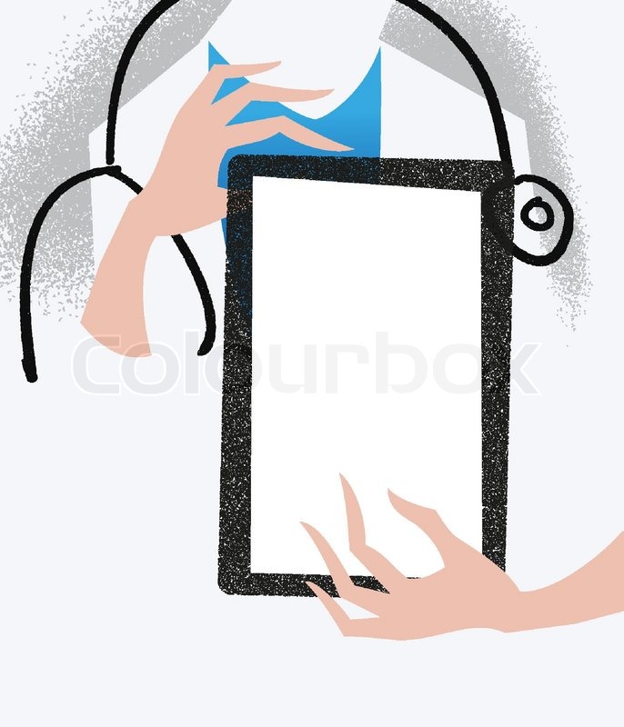 Doctor holding a tablet Medical ... | Stock vector | Colourbox