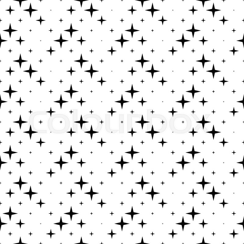 Black and white seamless star pattern ... | Stock vector | Colourbox