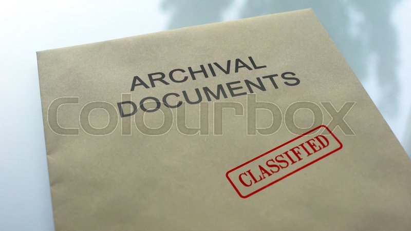 Archival documents classified, seal ... | Stock image | Colourbox