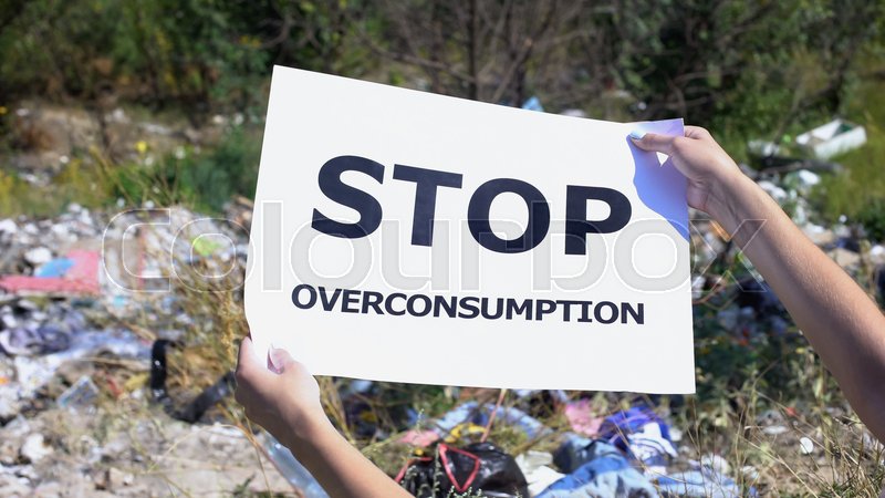 Stop overconsumption phrase on ... | Stock image | Colourbox