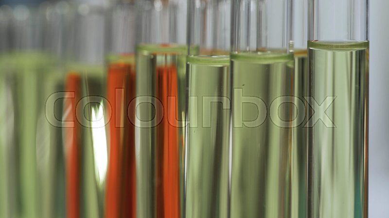 Super close-up of laboratory tubes with ... | Stock image | Colourbox