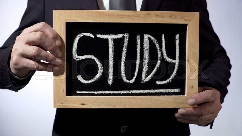 Study written on blackboard, ... | Stock image | Colourbox