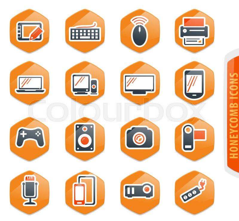 Devices icon set for web sites and ... | Stock vector | Colourbox