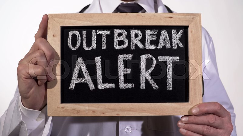 Outbreak alert text written on ... | Stock image | Colourbox