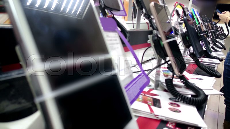 Gadget showroom at electronics store, ... | Stock image | Colourbox
