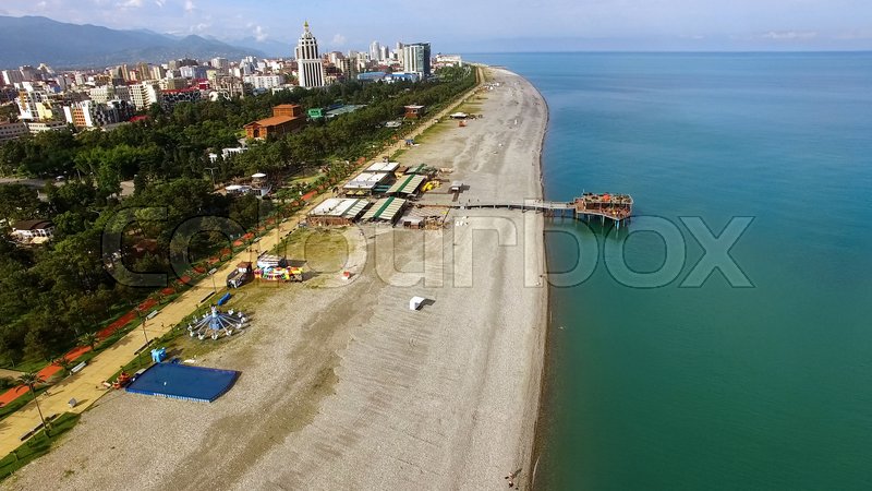 Batumi Georgia public beach, Black Sea ... | Stock image | Colourbox