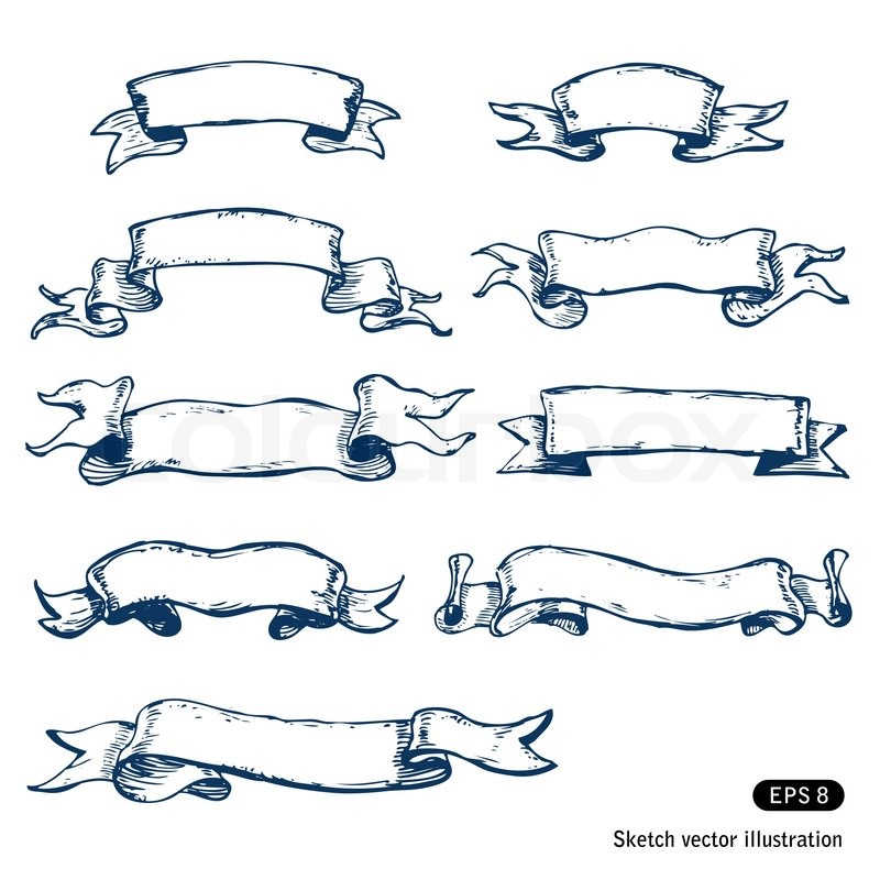 Hand-drawn banners set | Stock vector | Colourbox